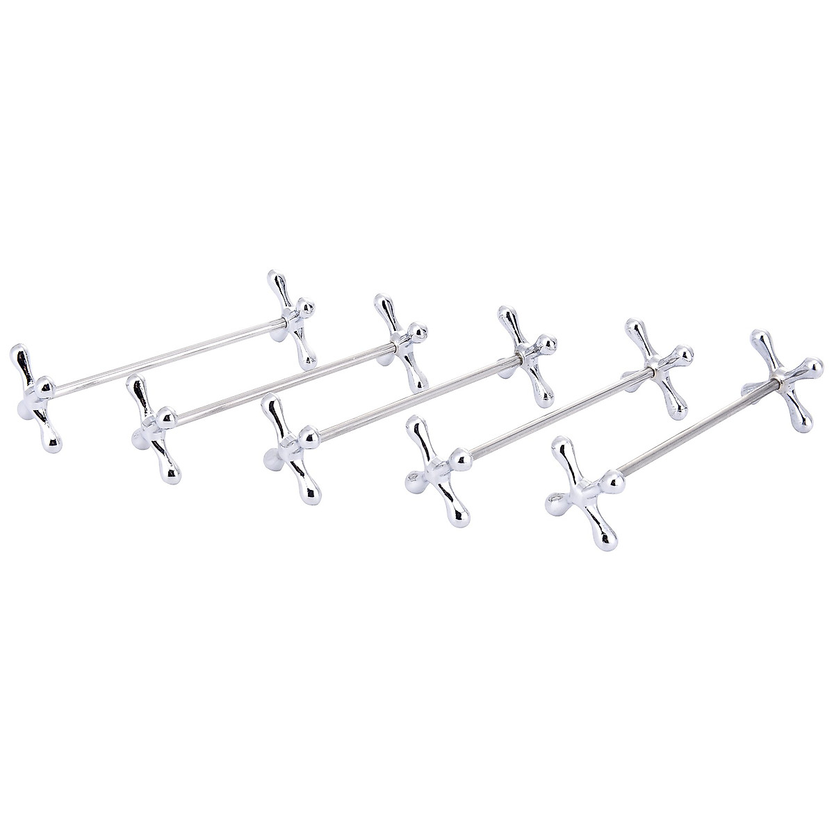 ChezMax Silver Zinc Alloy Flower Chopsticks Rest Spoons Stand Forks Knifes Holder Pack of 5