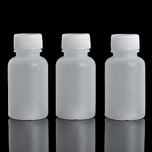 LAZZON Refillable Container Graduated Lab Chemical Container Reagent Bottle Sample Sealing Liquid Medicine Bottle 30ML