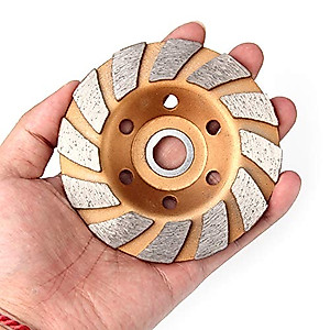 HRLORKC 4 Inch Concrete Turbo Diamond Grinding Cup Wheel 12 Segs Heavy Duty Angle Grinder Wheels for Angle Grinder