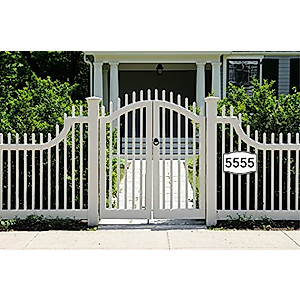 Horizontal White and Black House Number, Address Plaque Sign for Mailbox, Customized for House, Store, Office, Outside, 911 Visibility Signage