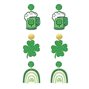 St Patricks Day Earrings Accessories for Women St Patricks Day Shirt Outfits for Women Shamrock Earrings Green Irish Earrings St Patricks Day Jewelry Gifts