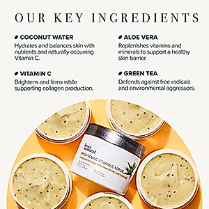 InstaNatural Vitamin C Face Polish Scrub and Face Exfoliator, Face Exfoliating Scrub, Face Scrubber Exfoliator and Pore Minimizer, Exfoliating Face Wash and Facial Scrubs for Women