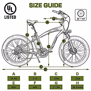 ECOTRIC Electric Bike 26" Fat Tire 750W Electric Bicycles 48V 13AH Removable Large Battery Beach Snow Mountain E-Bike for Adults UL Certified with Dual Shock Absorber & 7-Speed