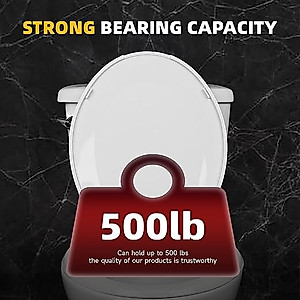 Round Toilet Seat, Slow Close, Thickened Material, No Wiggle Never Loosen, Easy To Install And Clean, Fit Most Round Toilets, White (16.5”)