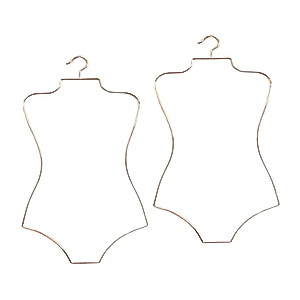 Baoblaze 2pcs Metal Wire Body Shape Swimsuit Hanger Boys Wardrobe Organizer Unisex Beachwear Rack Clothes Hanger for Home Closet Cloakroom