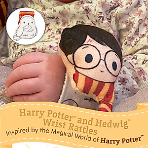 KIDS PREFERRED Harry Potter Hedwig Baby Infant Wrist Rattles with Hedwig Plush Rattle - Soft Baby Wrist Rattles Encourage Leaning Development Newborn to 12 Months Boys and Girls