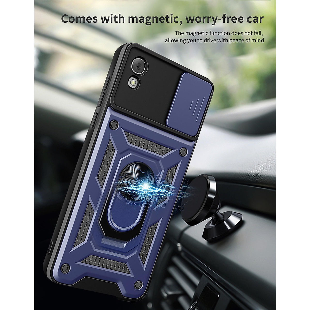 Guzhthi for TCL 30Z Phone Case: TCL30Z / TCL 30 Z / T602DL / 30 LE Cell Back Cover with Screen Protector - Blue Sj