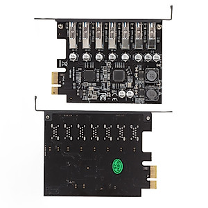PCIE to USB 7 Port Expansion Card, PCI Express USB Add in Card, Internal USB 7 Port Front Expansion Card for XP 7 8 10 11 Linux