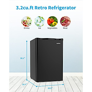 KUPPET Mini Refrigerator Compact Refrigerator-Small Drink Food Storage Machine for Dorm, Garage, Camper, Basement or Office, Single Door Mini Fridge, 4.5 Cu.Ft,Black