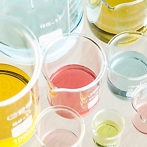 Large Capacity Glass Beaker, Borosilicate High Temperature Resistance Graduated Cup,lab School Chemistry Experiments Measure Mix Beaker with Pour Spout,10000ml,2pcs