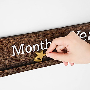 Mkono Nursery Wall Baby Picture Frame Weekly Monthly Years Milestone Board Wood Hanging Kids Growth Photo Display Farmhouse Baby Room Bedroom Nursery Decor Gift for Baby Shower Birthday Mothers Day