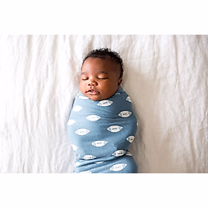 Large Premium Knit Baby Swaddle Receiving Blanket "Quarterback" by Copper Pearl