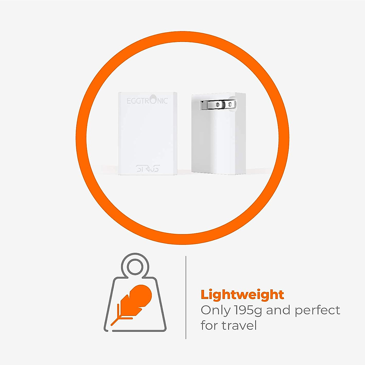 Eggtronic PAWH65 Sirius Compact Portable AC 65 Watt Universal Smart Electronic Device USB Adapter Wall Charger, White