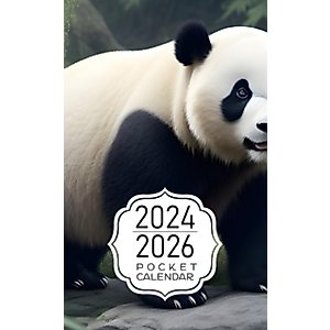 Pocket Calendar 2024-2026: Two-Year Monthly Planner for Purse , 36 Months from January 2024 to December 2026 | National animal of China | Panda illustration