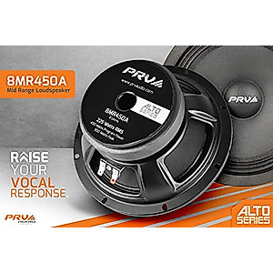 PRV AUDIO 8MR450A 8 Inch Midrange Speaker, 8 Ohms, 450 Watts, 96 dB, Mid Range Loudspeaker for High Output Pro Sound System (Single)