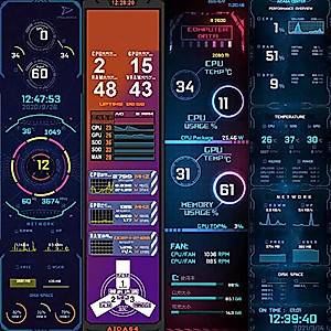 8.8 Inch AIDA64 CPU GPU SSD Data Temperature Monitor, IPS USB Mini Screen, PC Sensor Panel Display, PC Temperature Display for RPi Linux Windows, Host Temperature Monitor for Chassis Sub Screen