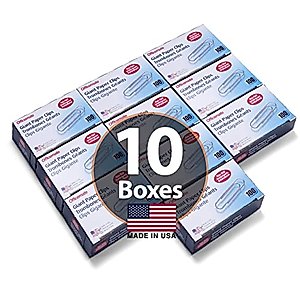 Officemate Giant Non-Skid Paper Clip, 1,000 Clips (10 Boxes of 100 Each) (99915)