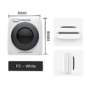 Rano RANO Paperang P2 Wireless Pocket Thermal Photo Printer, 300DPI HD Printer, Compatible with Android and iOS WHITE G-12