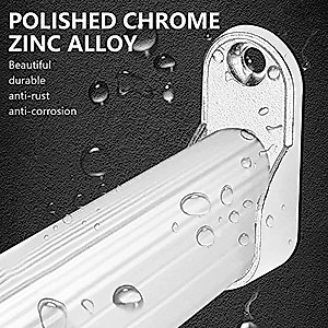 Jiozermi 2 Pack Oval Closet Rod End Supports, Flange Closet Rod Holder Fit for 15x30mm Oval Rods, Flanges Pole Sockets for Wardrobe Closet, Polished Chrome Finish
