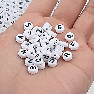 4x7mm Round Flat Alphabet Loose Spacer Beads for Jewelry Making Handmade DIY Bracelet Necklace Ket Chains Crafts