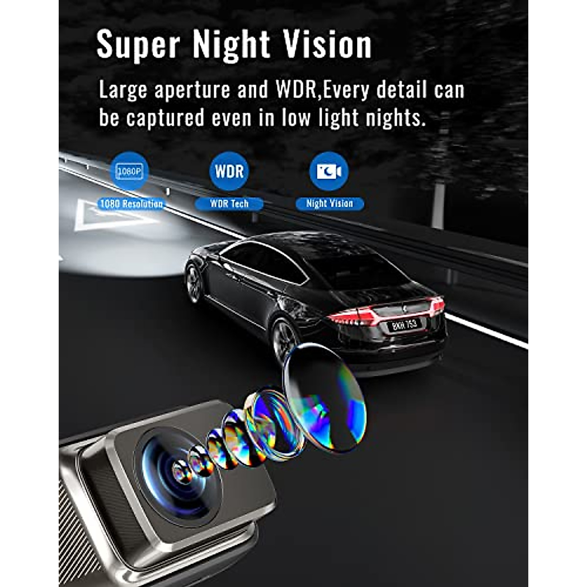 Dash Cam,1080P WiFi Dash Camera for Cars,Dash cam Front with App,Car Camera with Night Vision,170° Wide Angle WDR,24 Hours Parking Mode,G-Sensor,Loop Recording,Support 128GB Max-Hardwiring kit