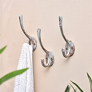 Rustic Wall Hooks- Shabby Chic- Vintage Wall Hooks- Rustic Coat Hooks- Farmhouse Hooks- Timeless Wall Hooks- Cast Iron Wall Hooks- Distressed Wall Hooks- Coat Hooks- Double Prong Hooks- 3 Pieces