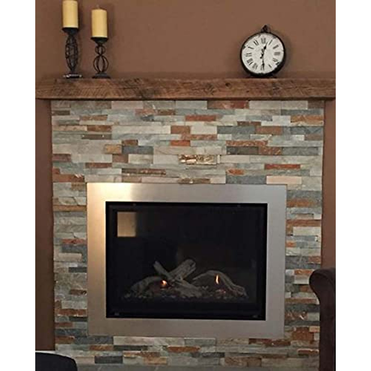 Reclaimed Barnwood Beam Fireplace Mantel (Wood, 4"x6"x72")