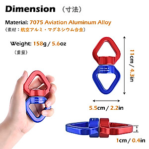 TRIWONDER Swing Swivel 30KN Micro Rotator Safety Rotational Device Hanging Accessory for Rock Climbing, Hanging Hammock, Web Tree Swing, Aerial Dance, Children's Swing Spinner Hanger (Red & Black)