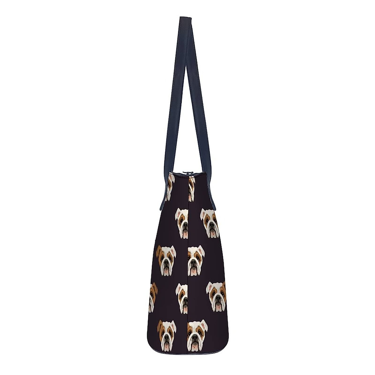 Dog Breed Bulldog Women's Tote Bag PU Leather Shoulder Bag Handbags Purse For Work Shopping Travel