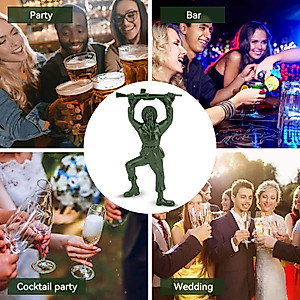 2 Pcs Green Army Man Bottle Opener, Creative 3d Mini Soldier Beer Wine Bottle Opener Beverage Easy Opening Bottle Opener Funny Bottle Opener Bartender Compatible Coke Bottle 0pener