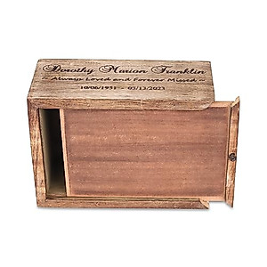 Personalized Wooden Urns for Human or Pet Ashes, Wooden Engraved Cremation Urn, Wood Funeral Urn - Keepsake Box, Memorial Urn or Casket - Tree of Life (Personalized, Large - 9" x 7" x 4" - 180 LBS)