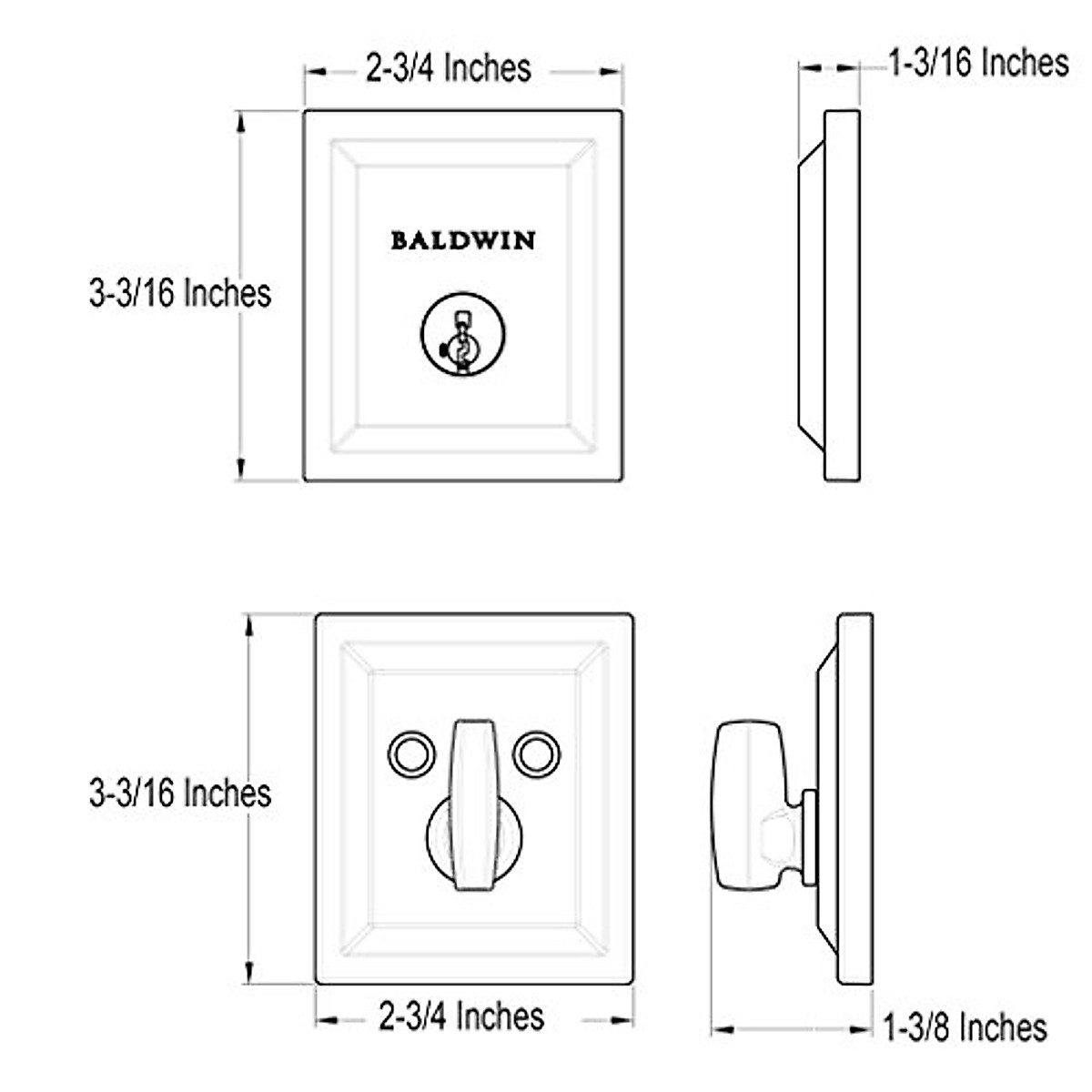 Baldwin Spyglass, Single Cylinder Front Door Deadbolt Featuring SmartKey Re-key Technology and Microban Protection, in Venetian Bronze
