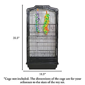 FABMODE 2 Packs Small Pet Toys, Sugar Glider Cage Accessories, Climbing Toys Swing Toys, Suitable for Ferret Birds Parrots Hamster Squirrel Chinchilla Guinea Pigs (with one Water Bowl)