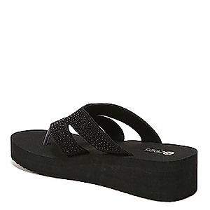 BZees Womens Rio Thong Sandal, Black, 7 US