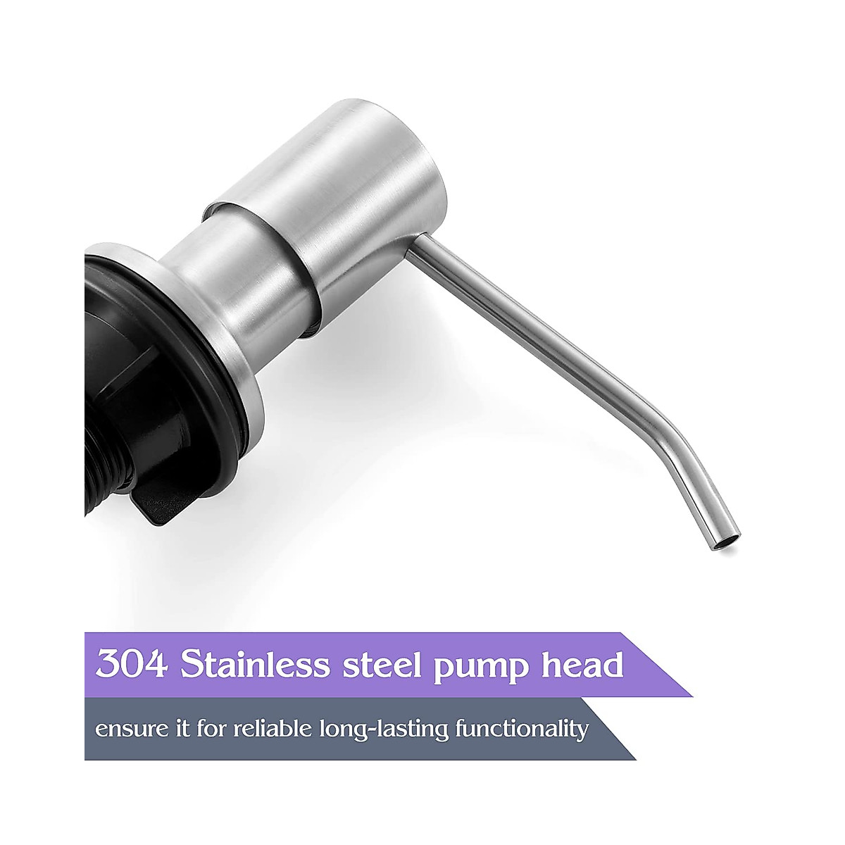 Hoanmpy Kitchen Sink Soap Dispenser(Brushed Nickel) - Built in Sink Soap Dispenser, Stainless Steel, Pump Set for Dish Soap or Lotion, Refill from The Top,Soap Dispenser for Kitchen Sink,17 OZ