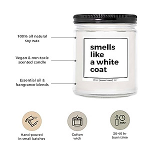 YouNique Designs Future Doctor Gifts Candle 9 oz - White Coat Ceremony Gifts, Medical Student Gifts, Med Student Gift & Medical School Graduation Gifts for Medical Students (Mahogany Teakwood)