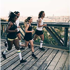 CEP Men's Compression Socks 80's Compression Tall Socks, White/Red&Blue III