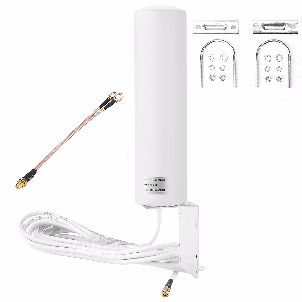 ZDTECH High Gain 10-12dBi External SMA Male/Dual SMA Male 3G 4G 5G LTE Omni Directional Outdoor Antenna for Mobile Cell Phone Cellular 4G/LTE/5G Router Modem Gateway(698-4000 MHz)