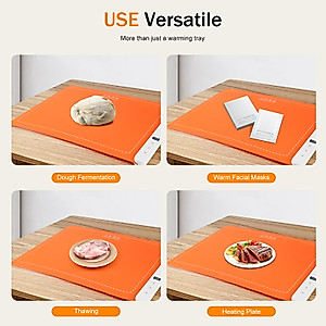 ITEFDTUTNE Electric Warming Tray, Food Warming Mat, Portable Food Warmer, Full Surface Graphene Food Warmer, Premium Silicone Material Warming Pad, 6 Levels Settings, Warming Pad For Buffet Party