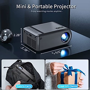 Mini Projector, iGRR WiFi Projector 1080P Supported Portable Outdoor Movie Projector with Synchronize Smartphone Screen, Compatible with IOS/ Android, HDMI/ TV Stick