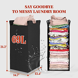 Raybee Over The Washer and Dryer Storage, Laundry Room Organization, Laundry Room Organization and Storage,78.7”W Laundry Room Shelves with Laundry Hamper and Hooks Washer and Dryer