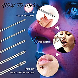 100pcs Ear Nose Piercing Needles,CINRA Body Piercing Needles Tattoo Supply Assorted 12G Size Body Art Piercing Needles Tool for Piercing Supplies (12G)