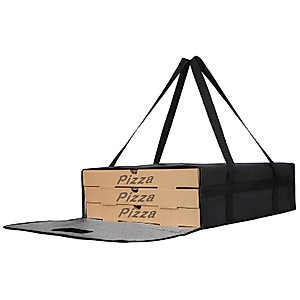 Bodaon Pizza Bags for Delivery, Insulated Pizza Delivery Bag for Door Dash, 20" x 20" x 6" Pizza Warmer Bags for Carry Hot, Pizza Pack for Food Delivery Doordash, Pizza Carrier, Black
