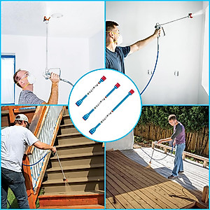 Spray freely 5PCS Airless Sprayer Gun Spray Painting Wand,Airless Spray Gun Tip Extensions,Airless Paint Sprayer Gun Tip Extension Pole,for Airless Paint Gun Wand (blue/8in 12in 20in 30in 40in)