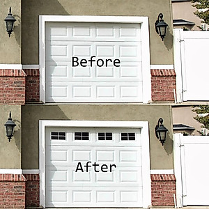 16 Panels 6" x 4" Magnetic Garage Door Windows Faux Windows Hardware Kit Garage Door Decorative Hardware for Metal Garage Door Garden Barn Door-Black