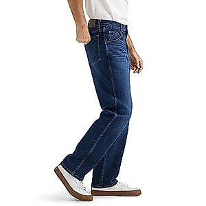 Wrangler Men's Free-to-Stretch Relaxed Fit Jean, Dark Indigo, 36W x 32L