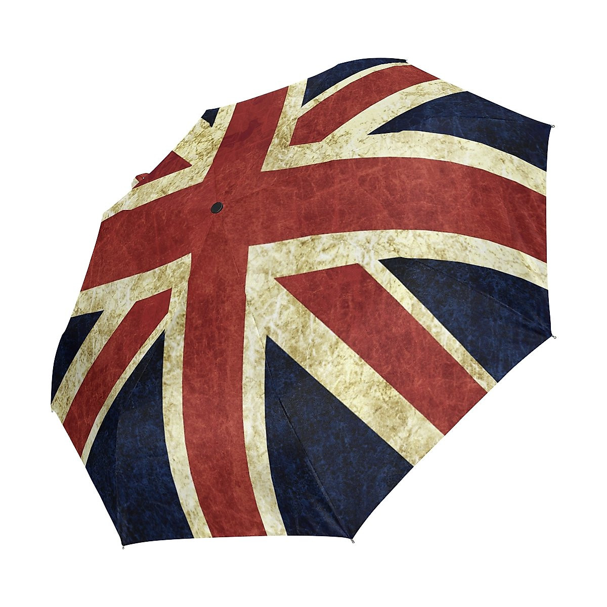 WOZO Vintage Union Jack British 3 Folds Auto Open Close Umbrella