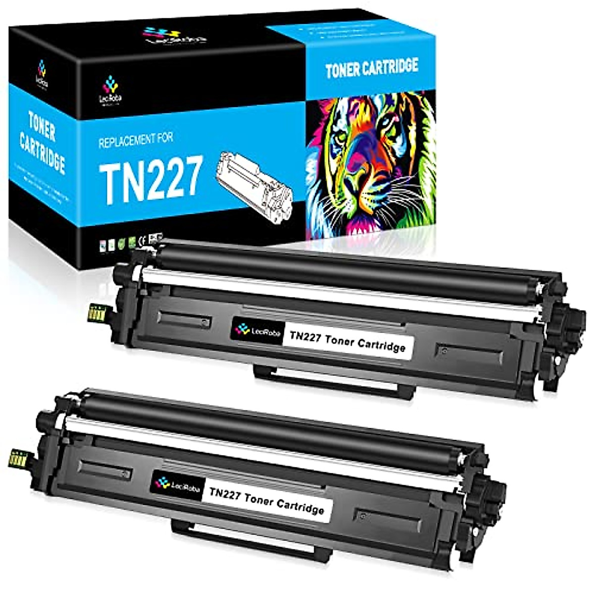 LeciRoba Compatible TN-227 Black Toner Cartridge High Yield Replacement for Brother TN227 TN-227 TN223 TN-223 for MFC-L3770CDW HL-L3270CDW HL-L3290CDW HL-L3230CW MFC-L3210CW Printer (2-Black)