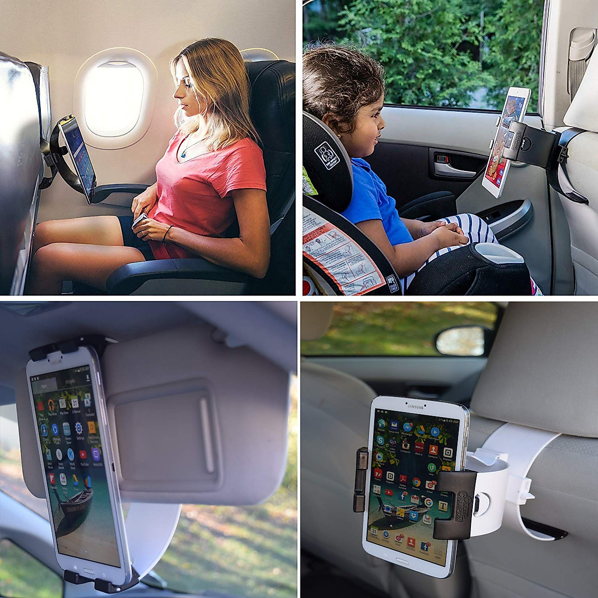 Clamp Champion Pro - Universal Tablet and Cell Phone Holder and Stand for The Couch, Bed, Car, Kitchen, Leg, Office, Airplane, Pillow - Fits 3 Inch to 12 Inch Devices (Black)