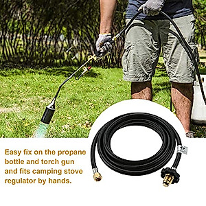 350PSI Soft Nose P.O.L Valve with 12FT Propane Torch Weed Burner Replacement Hose for Connection of Propane Tank to Propane Weed Burner Torch Head Burner